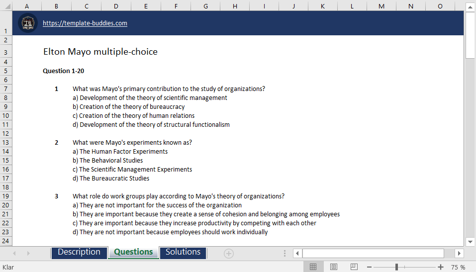 Elton Mayo Multiple-Choice – Template Buddies