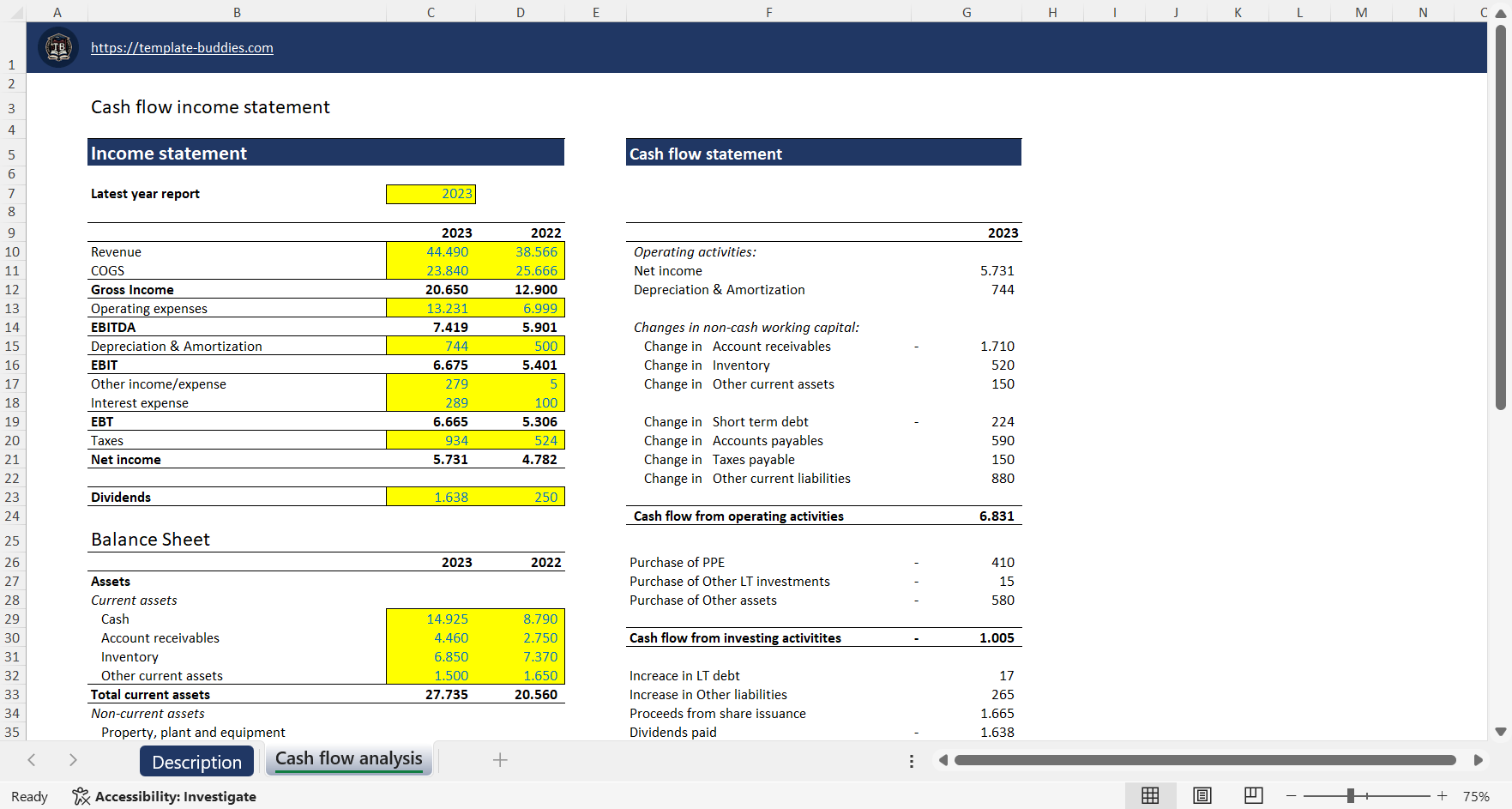 Financial Statement Cash Flow Analysis – Template Buddies