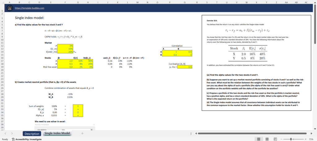 Single Index Model – Template Buddies