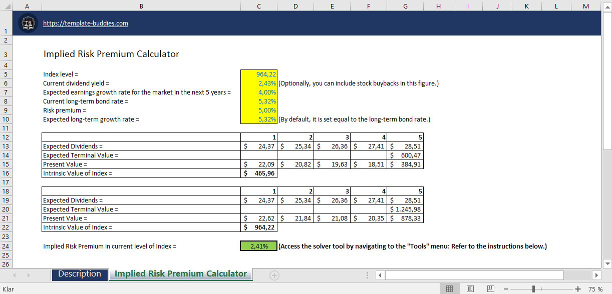 Implied Risk Premium Calculator – Template Buddies Implied Risk Premium Calculator – Template Buddies