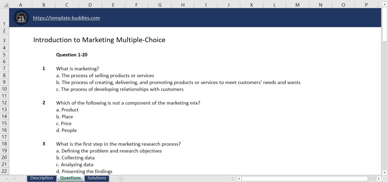 Introduction to Marketing Multiple Choice (2024) – Template Buddies