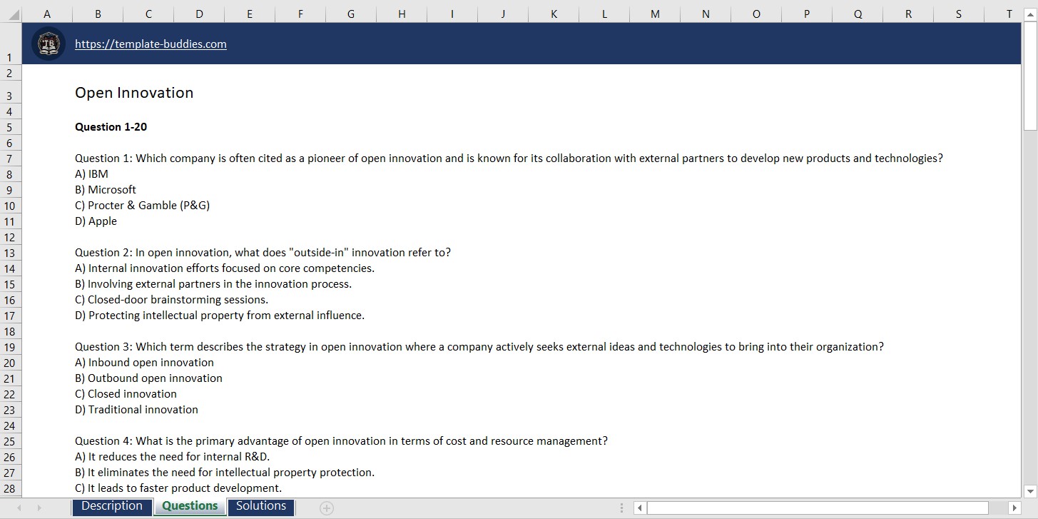 Open Innovation Multiple-Choice – Template Buddies