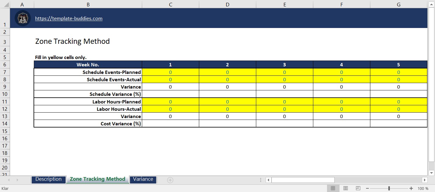 Project Tracking – Zone Method – Template Buddies