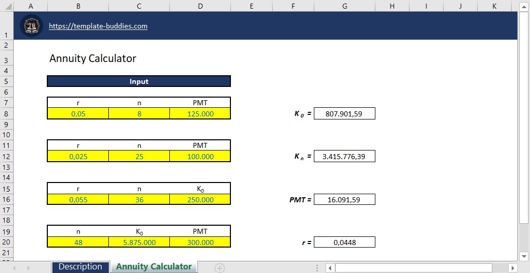 Simple Annuity Calculator – Template Buddies