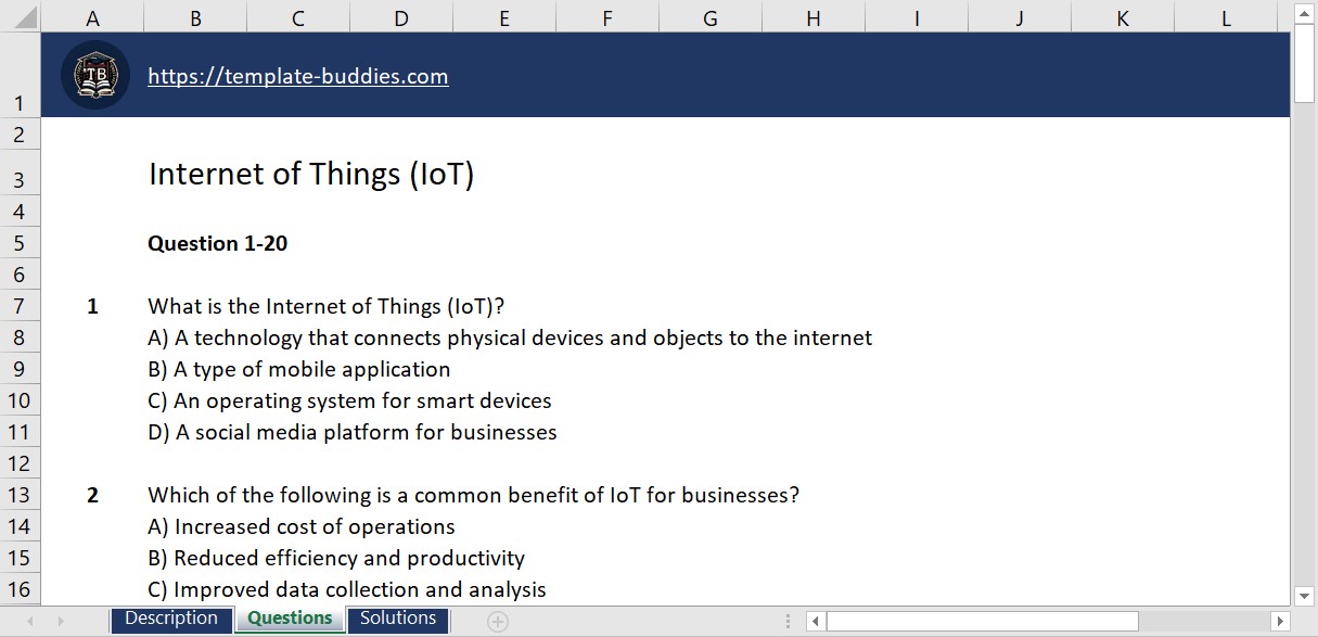 Internet of Things (IoT) Multiple-Choice – Template Buddies