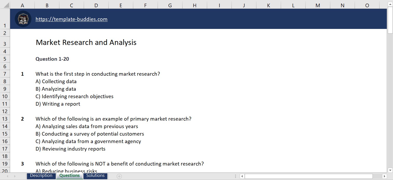 Market Research and Analysis Multiple-Choice – Template Buddies